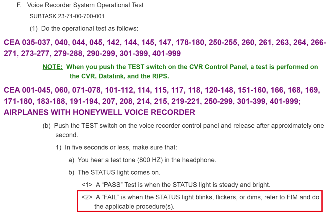关于CVR测试绿灯瞬时闪亮一下就灭和MEL 23-10-02-01AB737系列机务在线 - 认真、负责、细致 我们秉承的理念