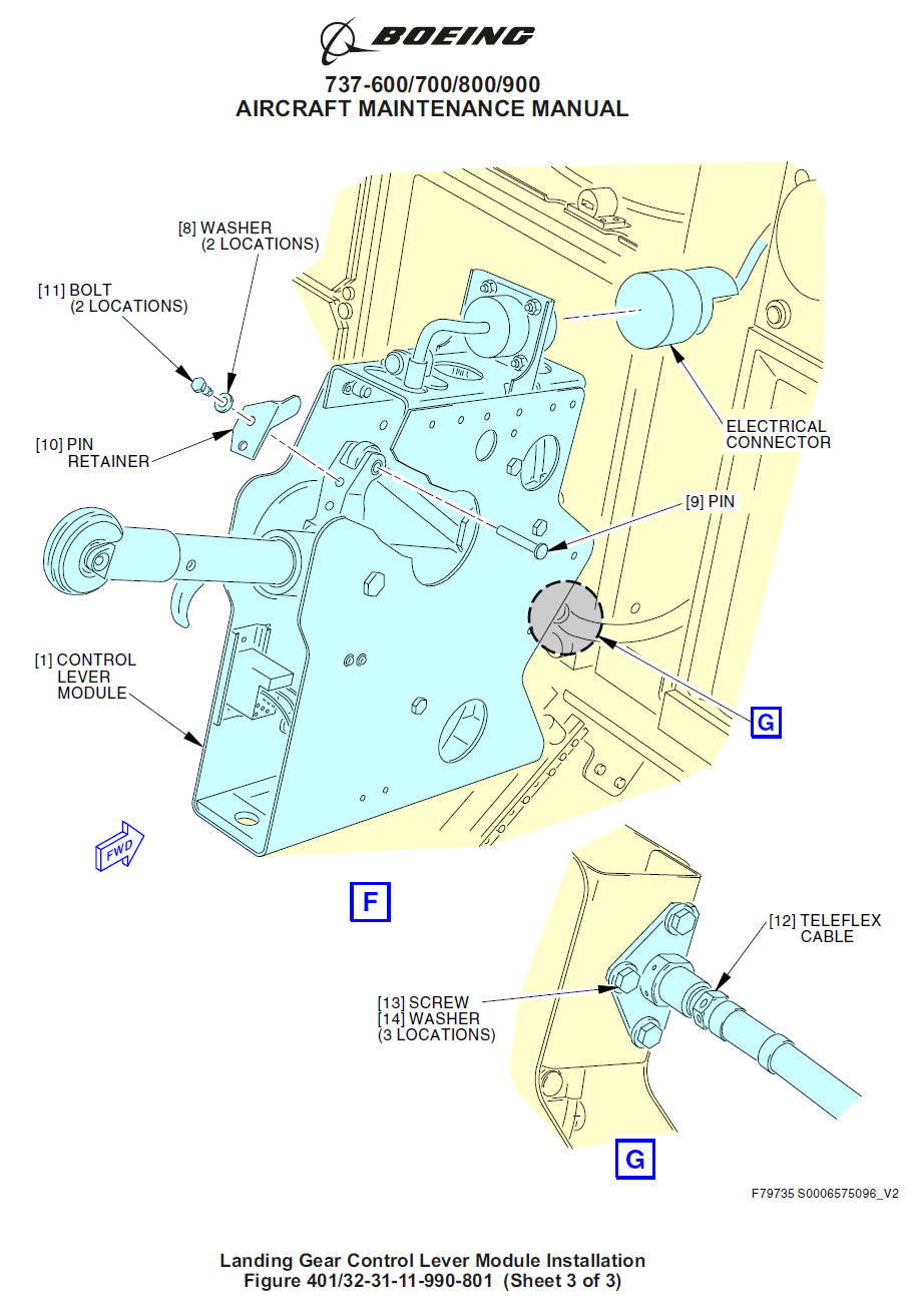 维护提示 | AMM改版，更换起落架手柄后需要收放起落架测试B737系列机务在线 - 认真、负责、细致 我们秉承的理念