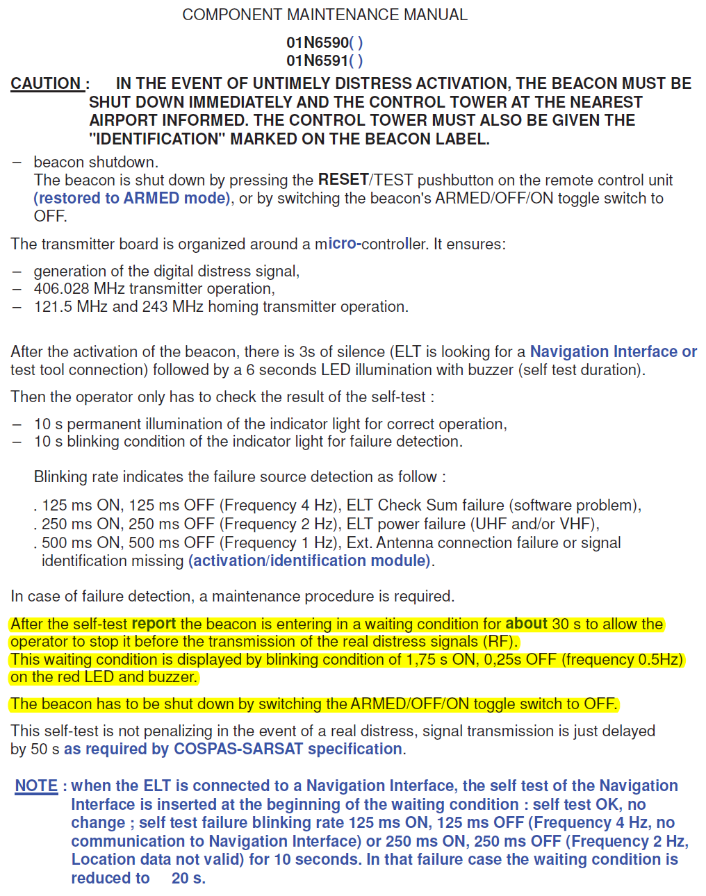 737NG件号01N65900固定式ELT维护注意事项B737系列机务在线 - 认真、负责、细致 我们秉承的理念